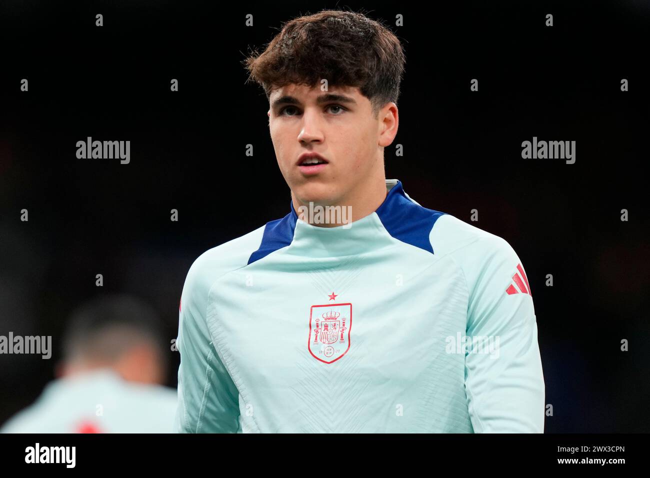 Madrid, Spain. 26th Mar, 2024. Pau Cubarsi of Spain during the friendly ...