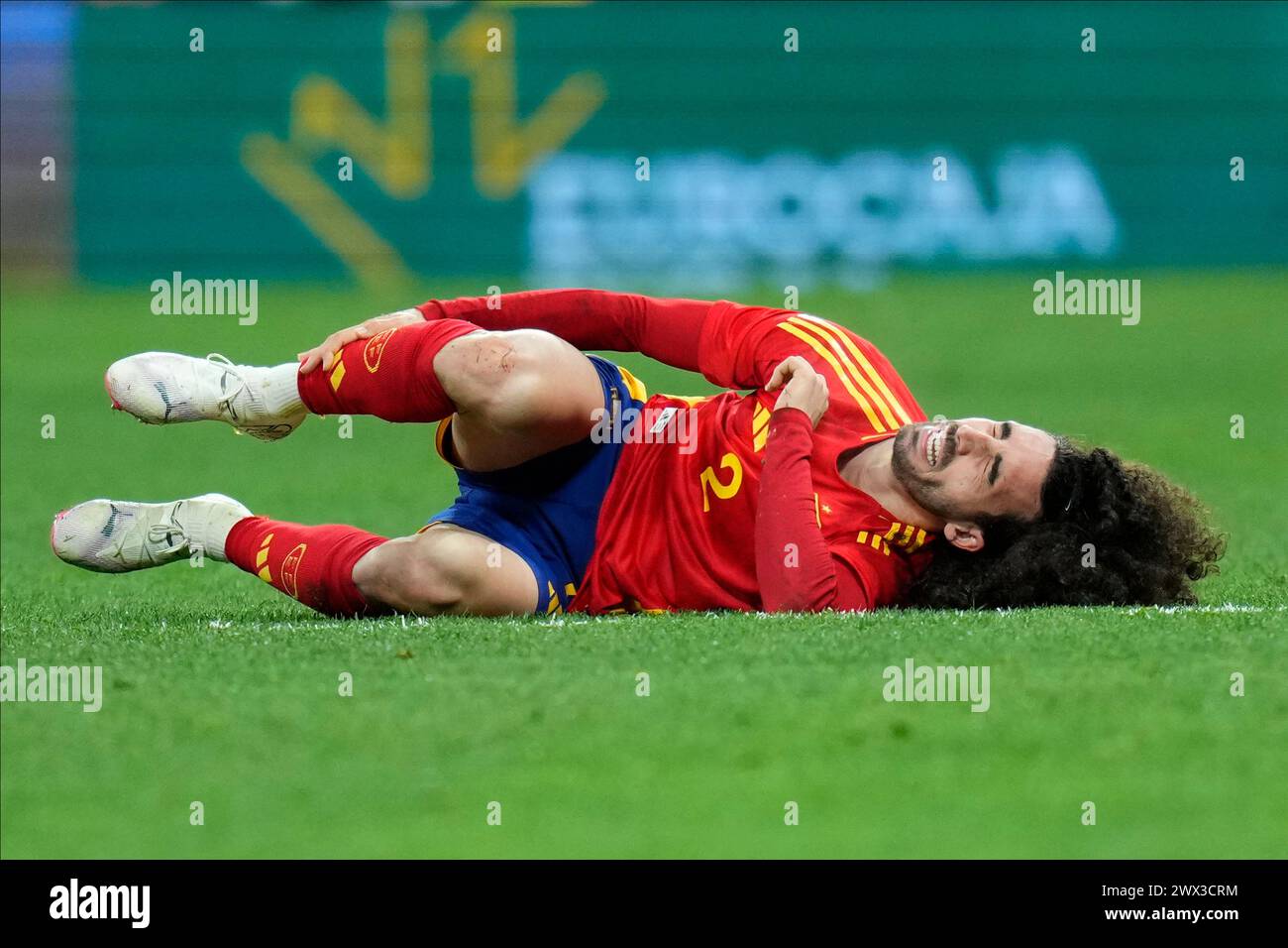 Madrid, Spain. 26th Mar, 2024. Marc Cucurella of Spainduring the ...