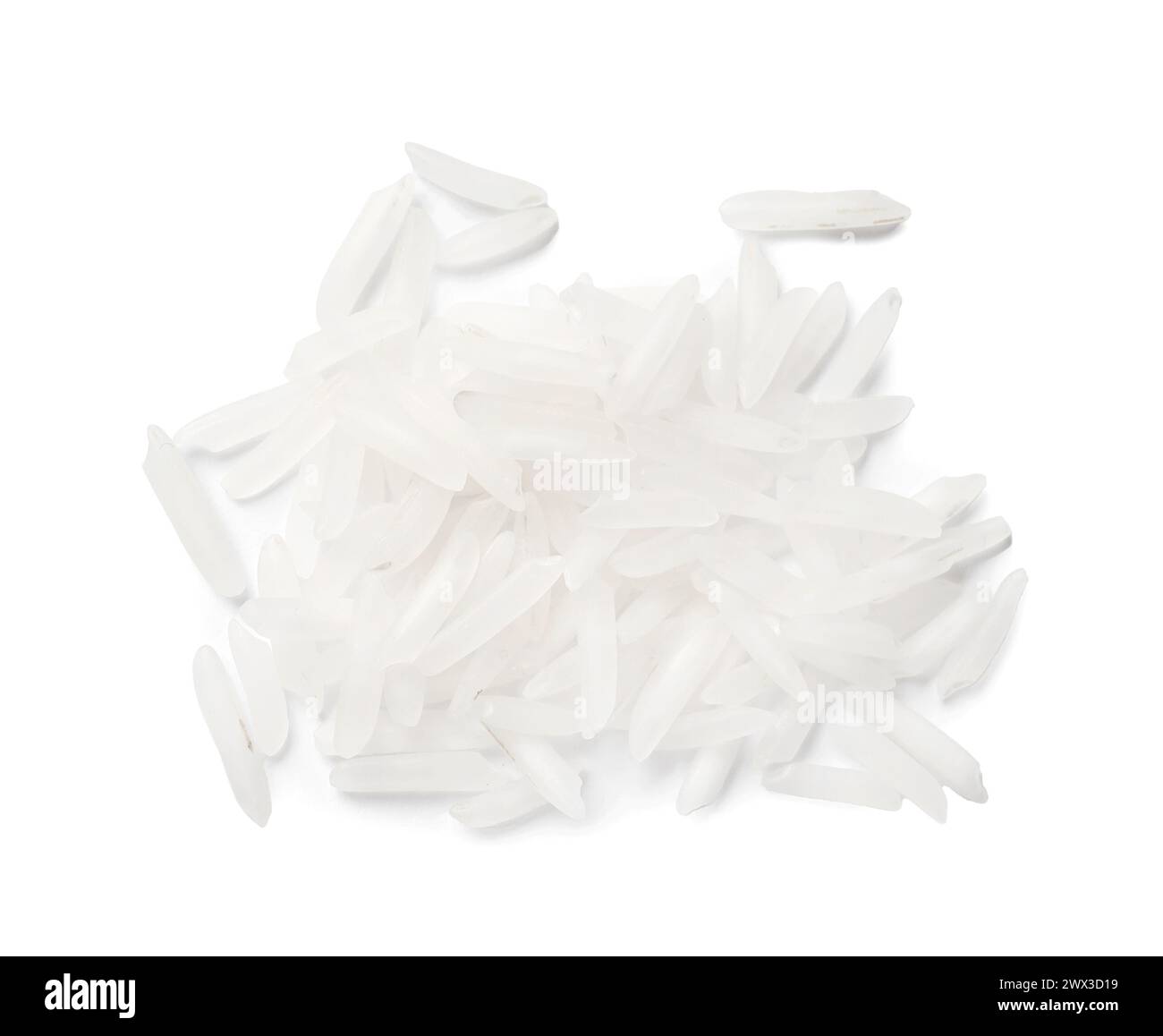 Pile of raw basmati rice isolated on white, top view Stock Photo - Alamy
