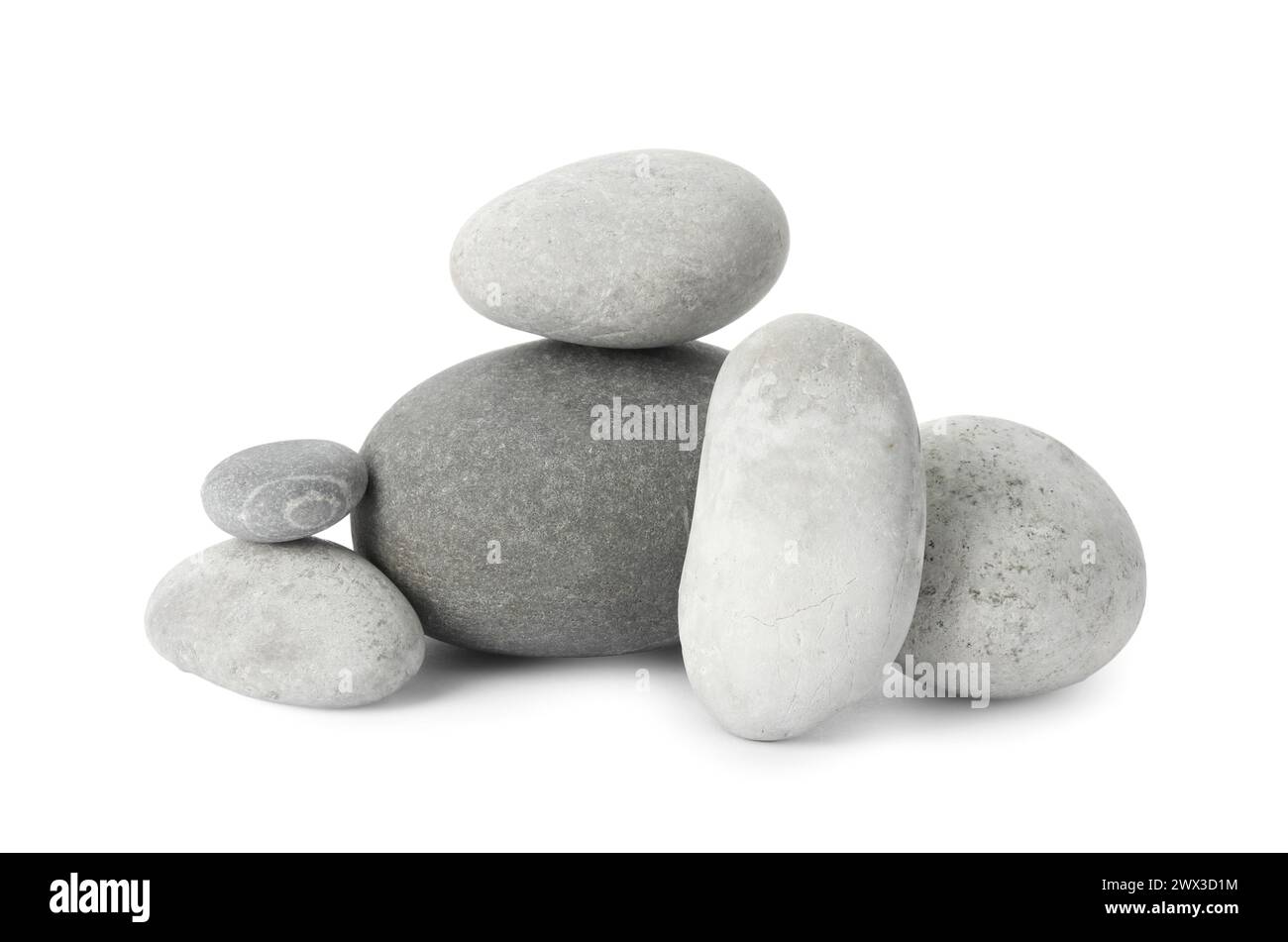 Group of different stones isolated on white Stock Photo - Alamy