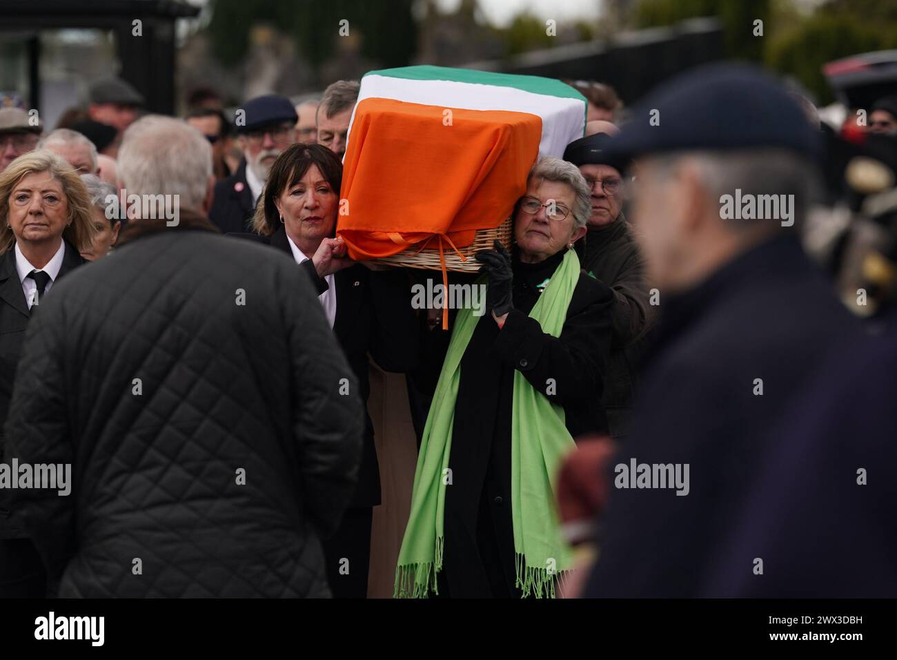 The casket of veteran republican Rose Dugdale, is carried to the ...