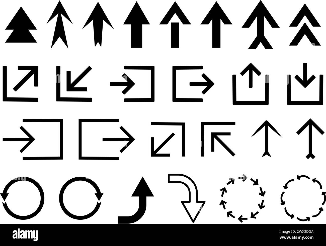 Arrow icon set. Collection of Modern simple arrows. Flat vector illustration Stock Vector Image ...