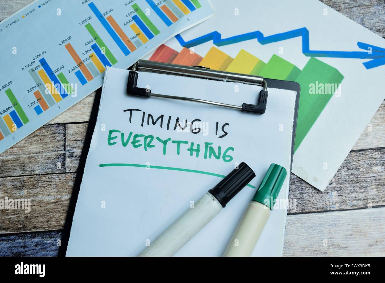 Concept of Timing is Everything write on paperwork isolated on wooden ...