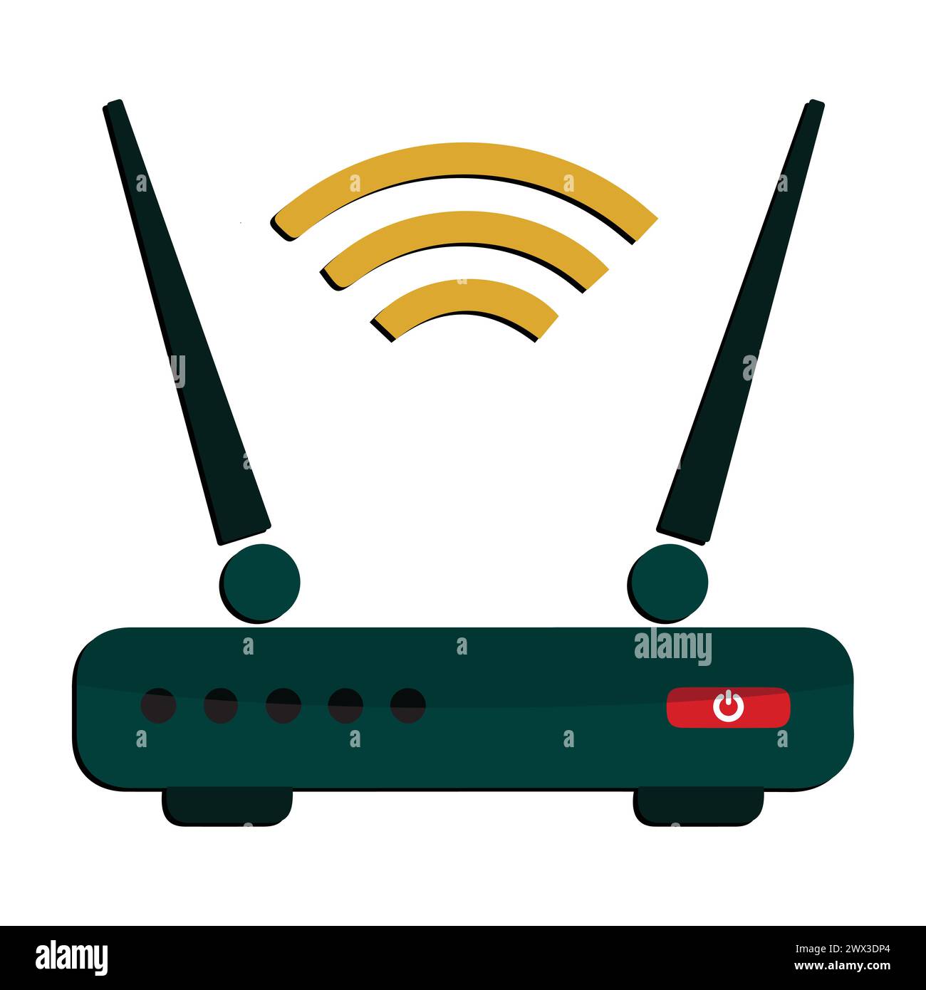 Wifi internet icon in comic style, Wifi router icon cartoon vector ...