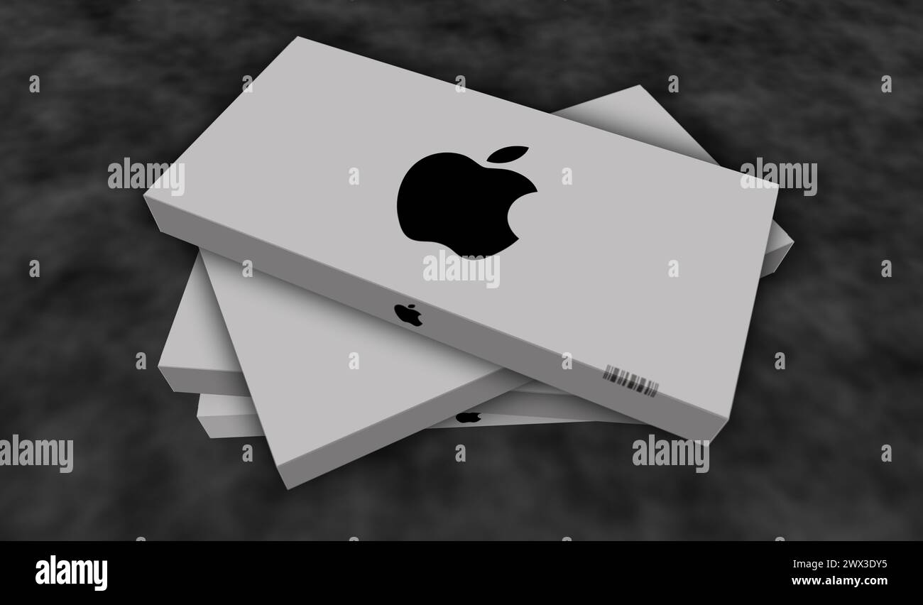 Poznan, Poland, March 27, 2024: Apple product production line ...