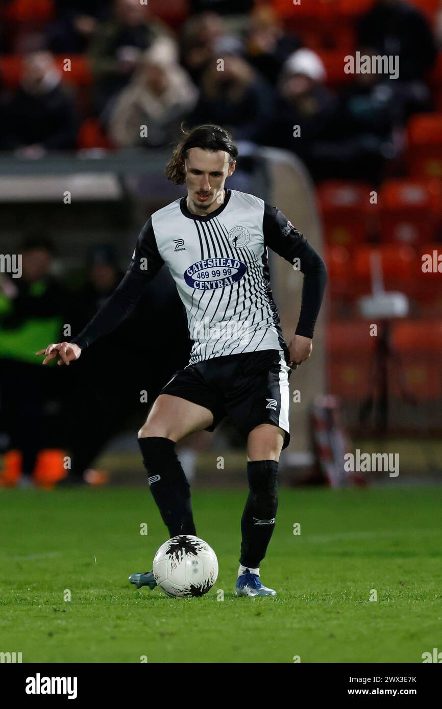 Gateshead, UK, 26th March 2024, Callum Whelan of Gateshead in action ...