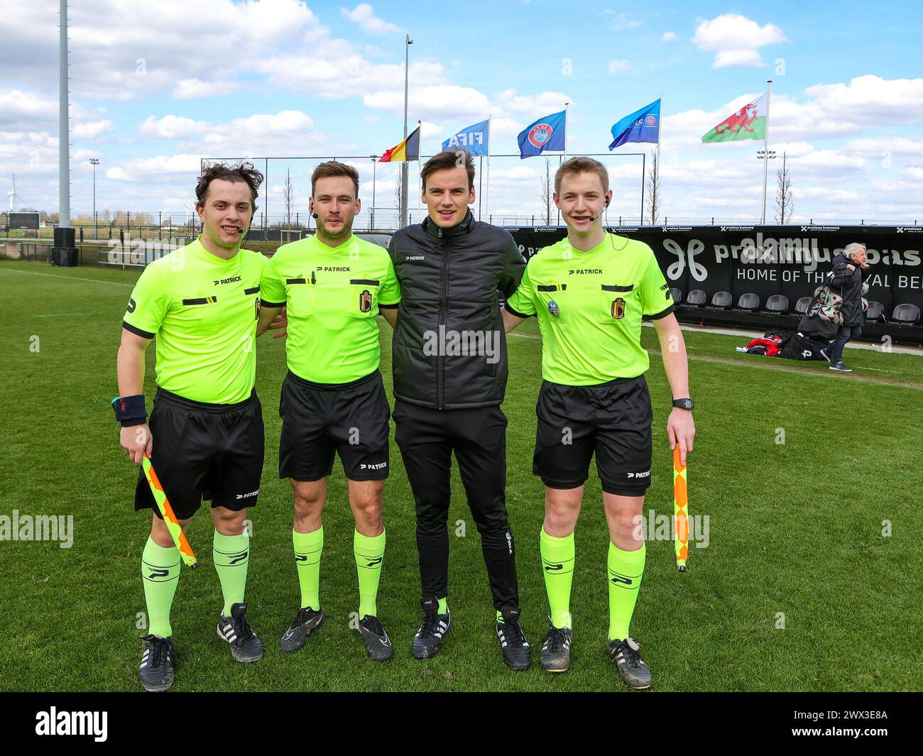 Referee pictured after a friendly soccer game between the national ...