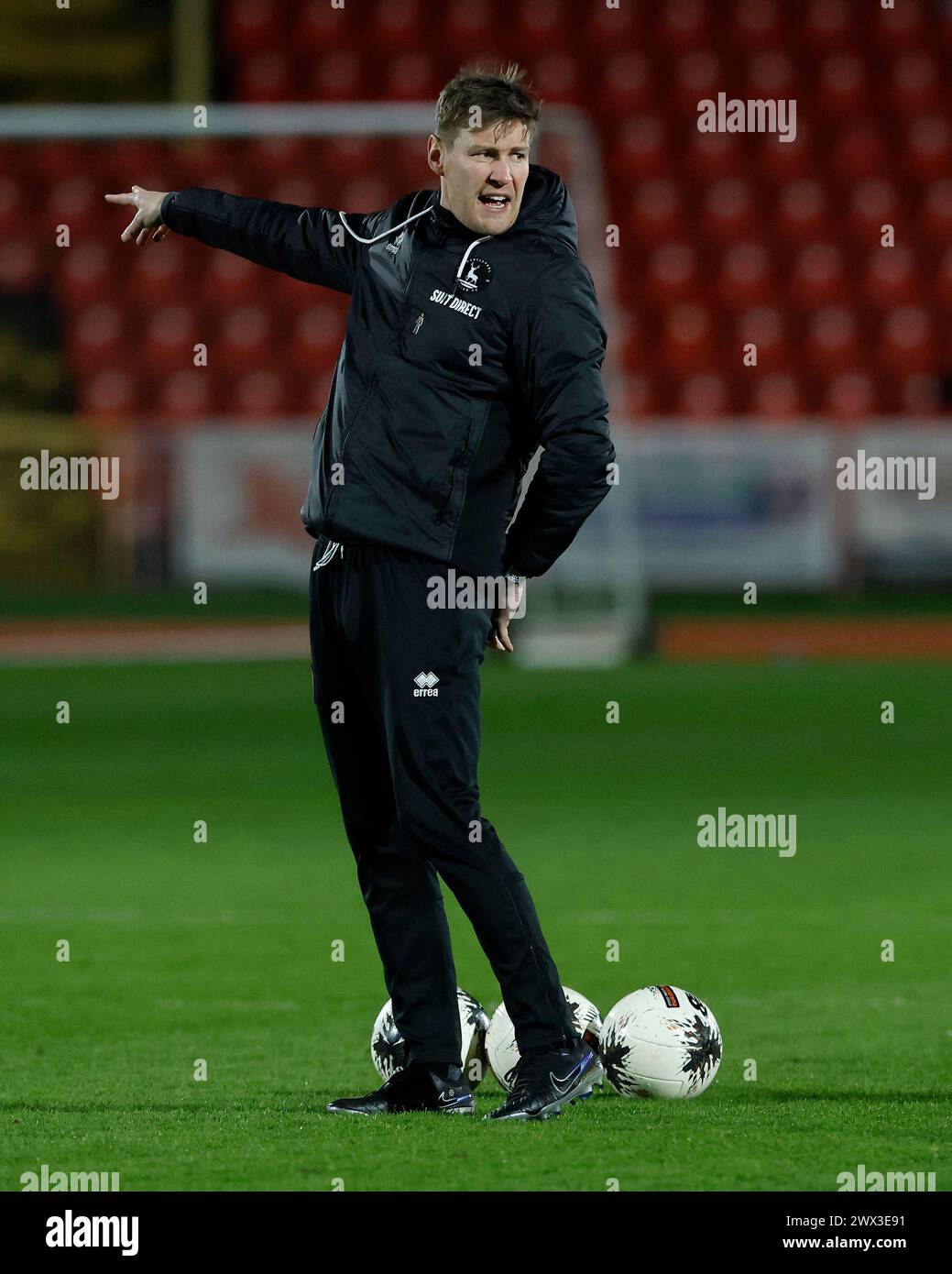Gateshead, UK, 26th March 2024, Hartlepool United First team coach Tony ...