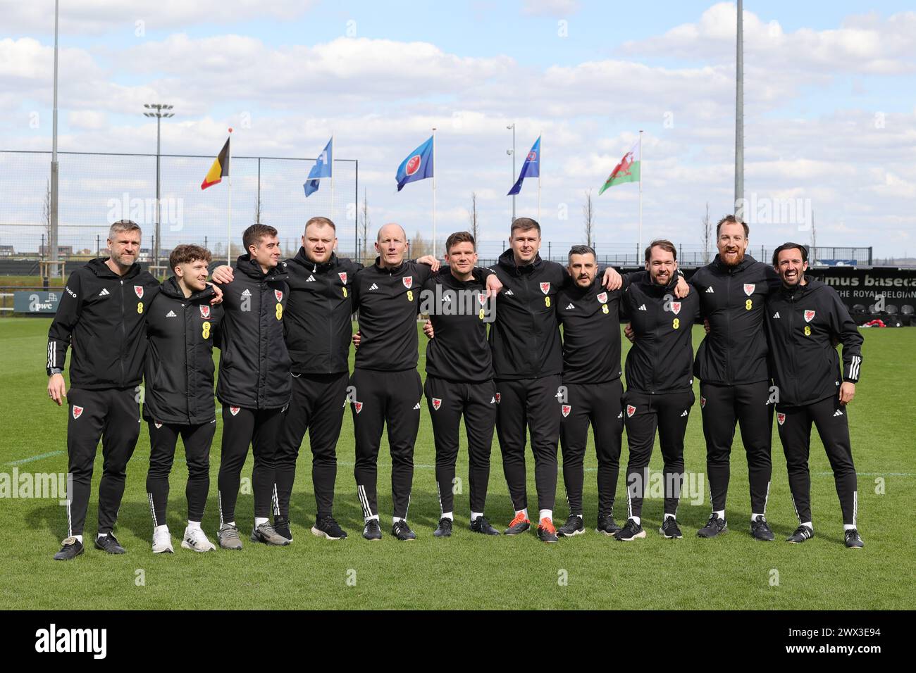 Welsh staff including head coach Tom Hutton of Wales, assistant coach ...