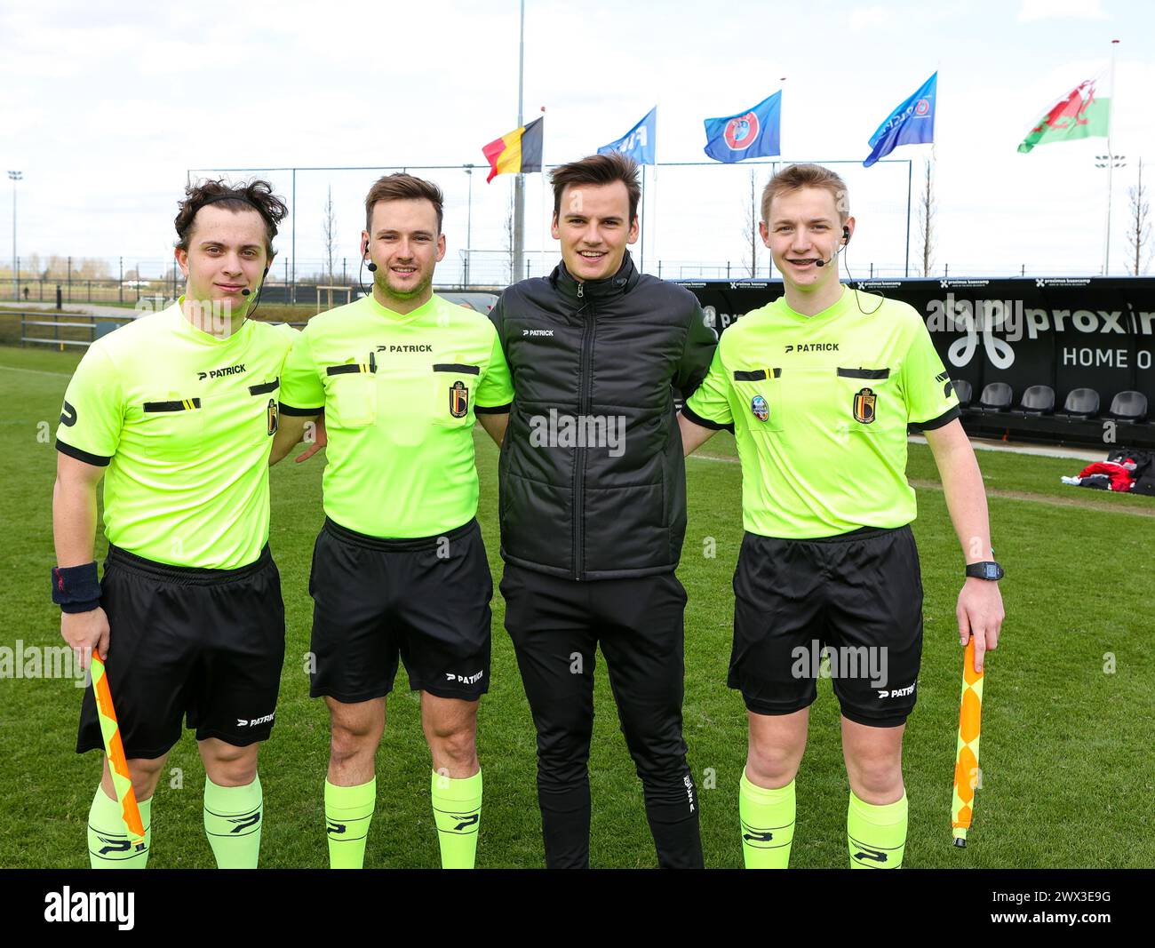 Referee pictured after a friendly soccer game between the national ...