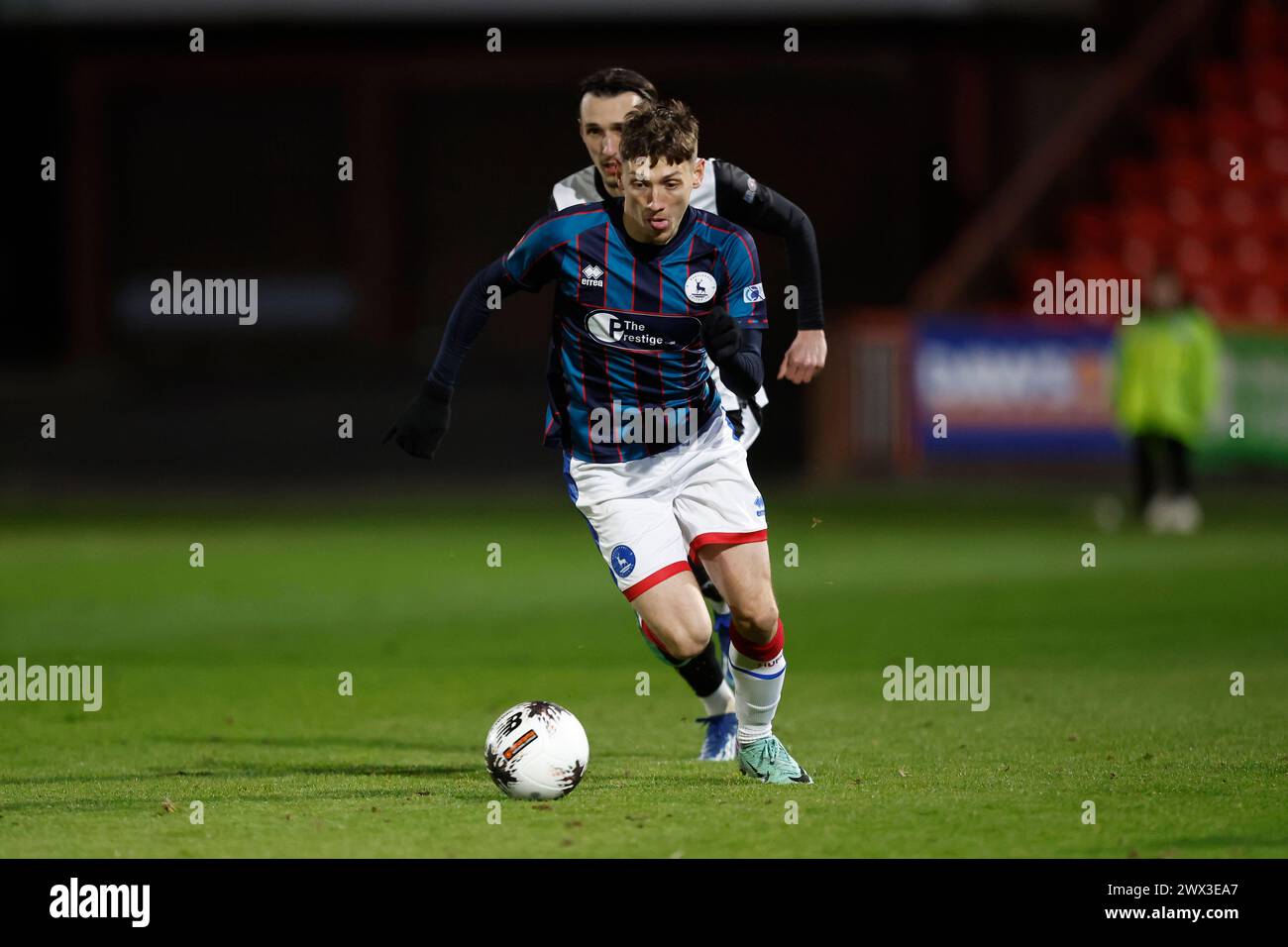 Hartlepool United's Joe Grey in action with Gateshead's Callum Whelan ...