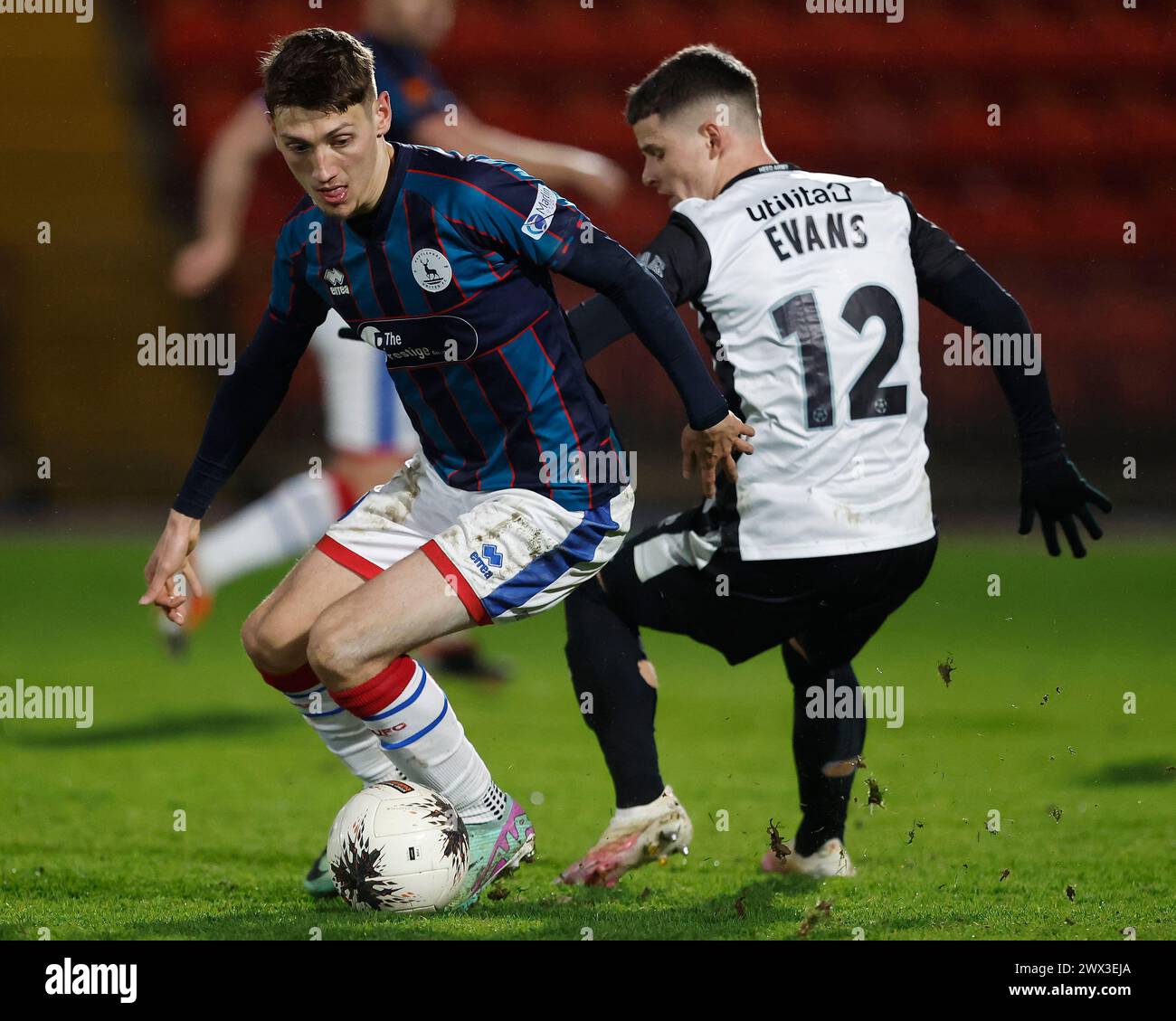 Gateshead, UK, 26th March 2024, Hartlepool United's Joe Grey battles ...