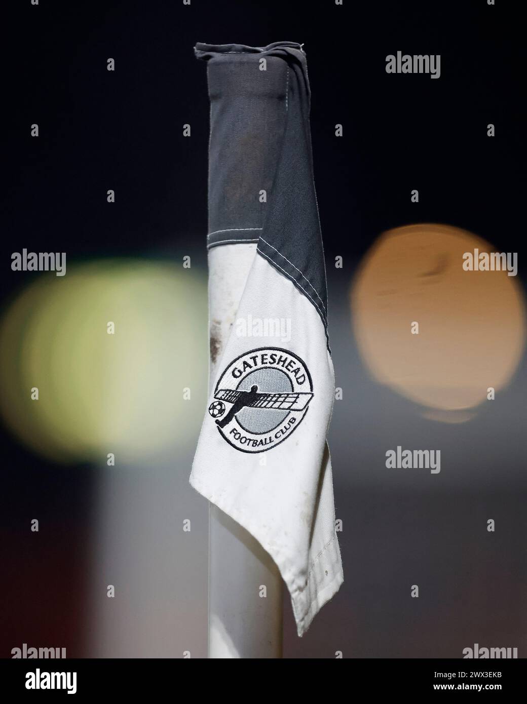 Gateshead, UK, 26th March 2024, A detailed view of a corner flag during ...