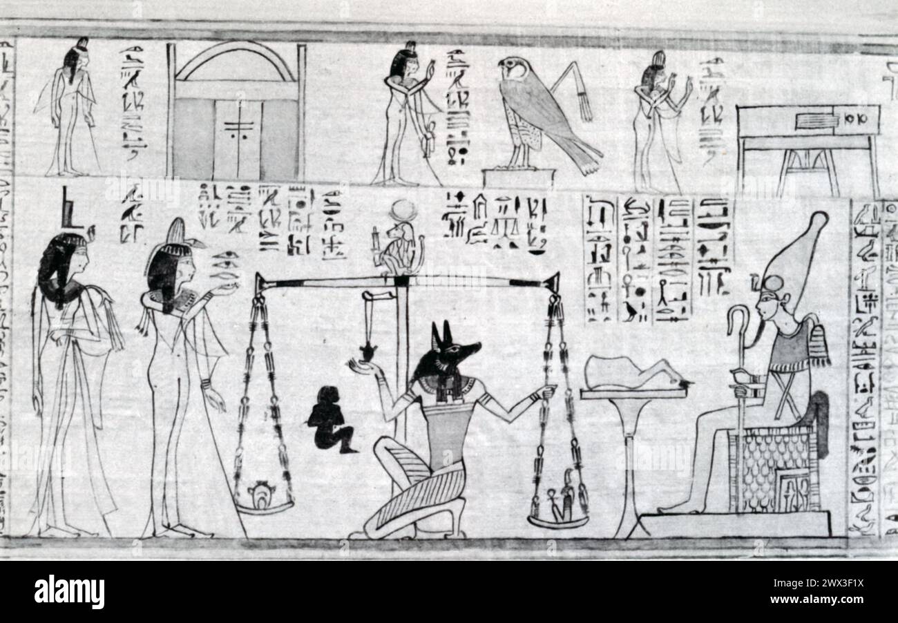 This photograph features a segment of papyrus from the burial of ...