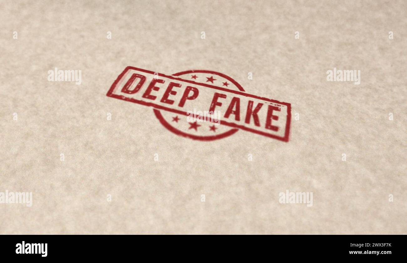 Deep fake hoax stamp icons in few color versions. Fake news ai ...