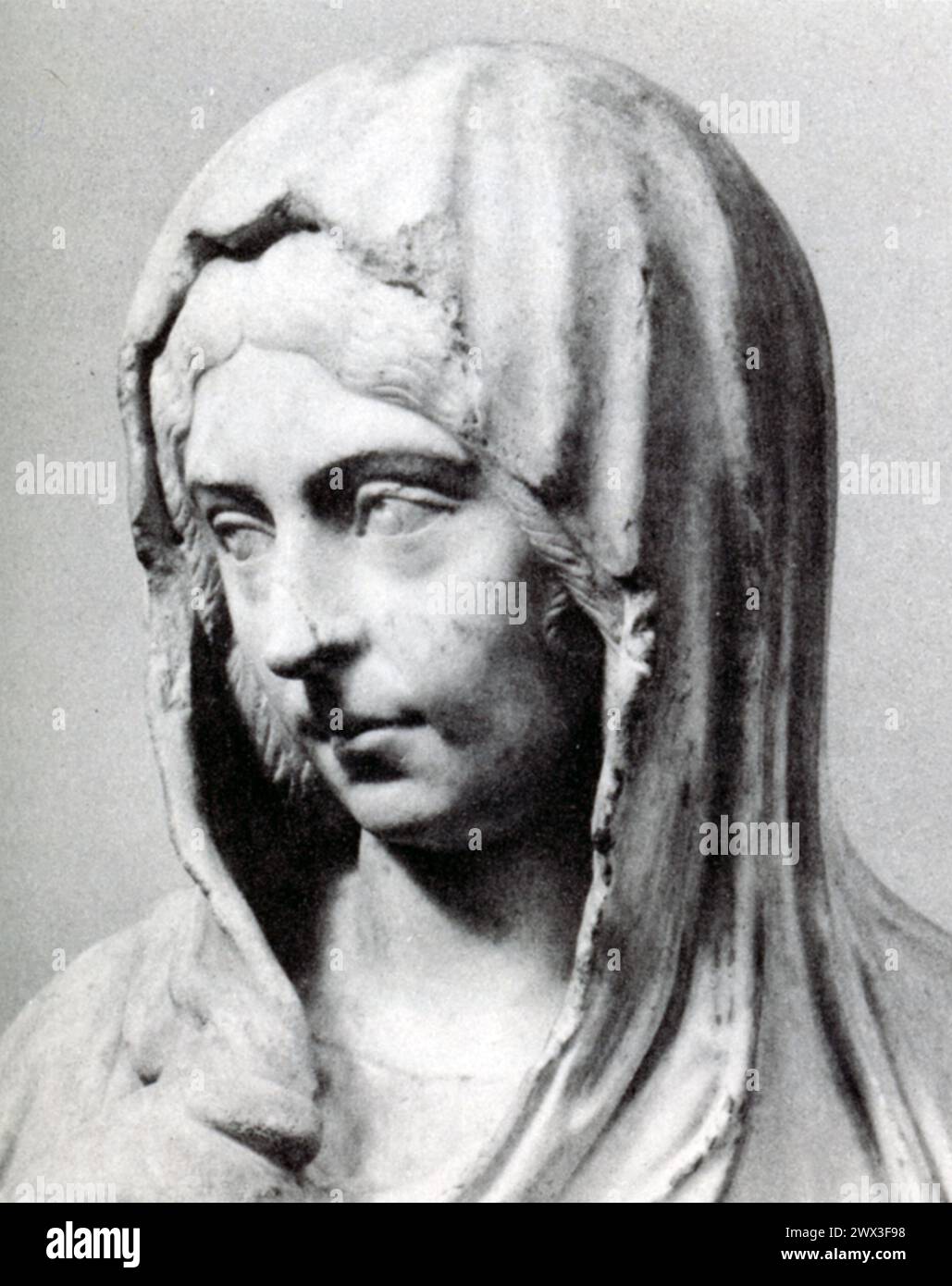 A marble bust of a lady from Roman times, dating to the early third ...