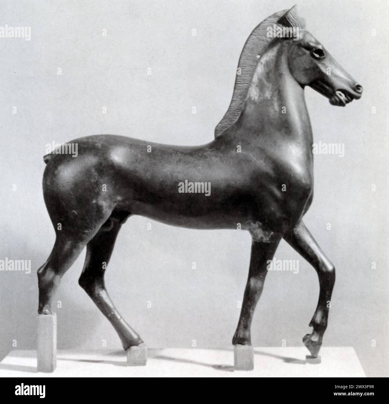 A bronze statuette of a horse from ancient Greece, dating to ...