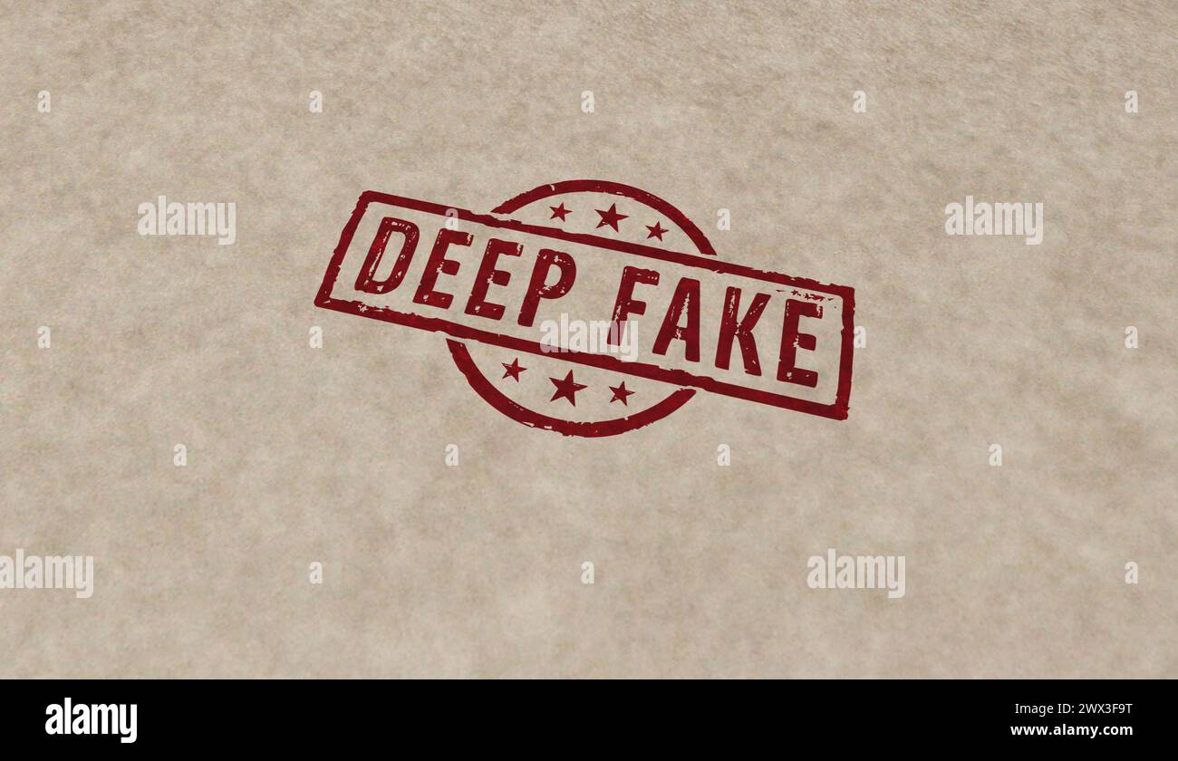 Deep fake hoax stamp icons in few color versions. Fake news ai ...