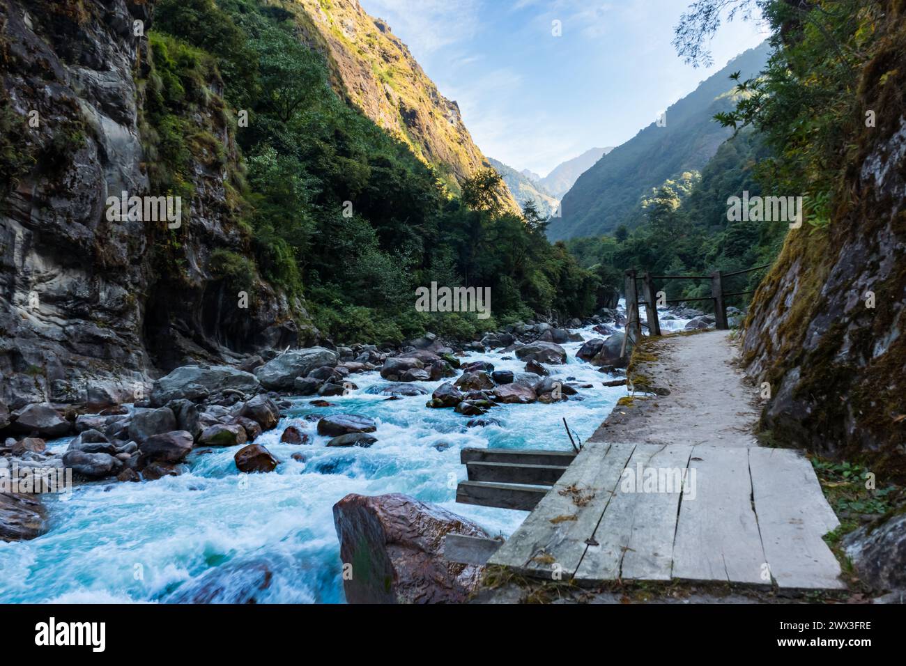 Tamor River on route to Kanchenjunga Base Camp Trek, Nepal Stock Photo ...