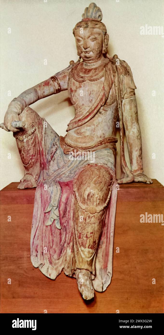A Polychrome Wooden Statue of Kuan Yin, Tang Dynasty, China. Located at ...