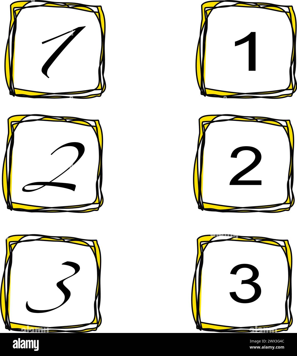 Vector symbol sheet: square boxes (bullets) with yellow and black ...