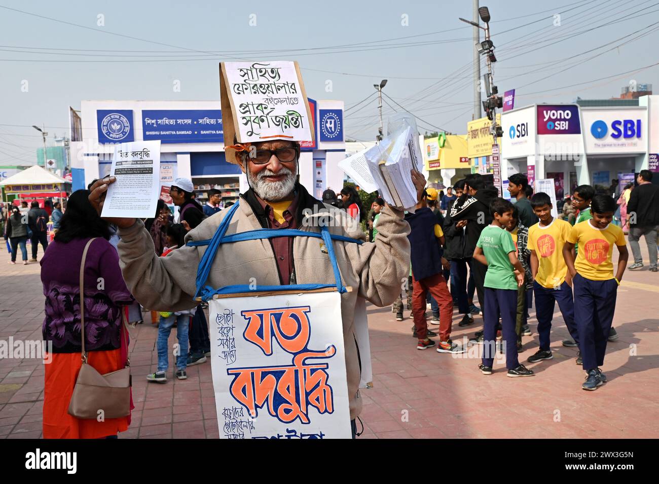 An octogenarian person sells his little magazine to book lovers in the ...