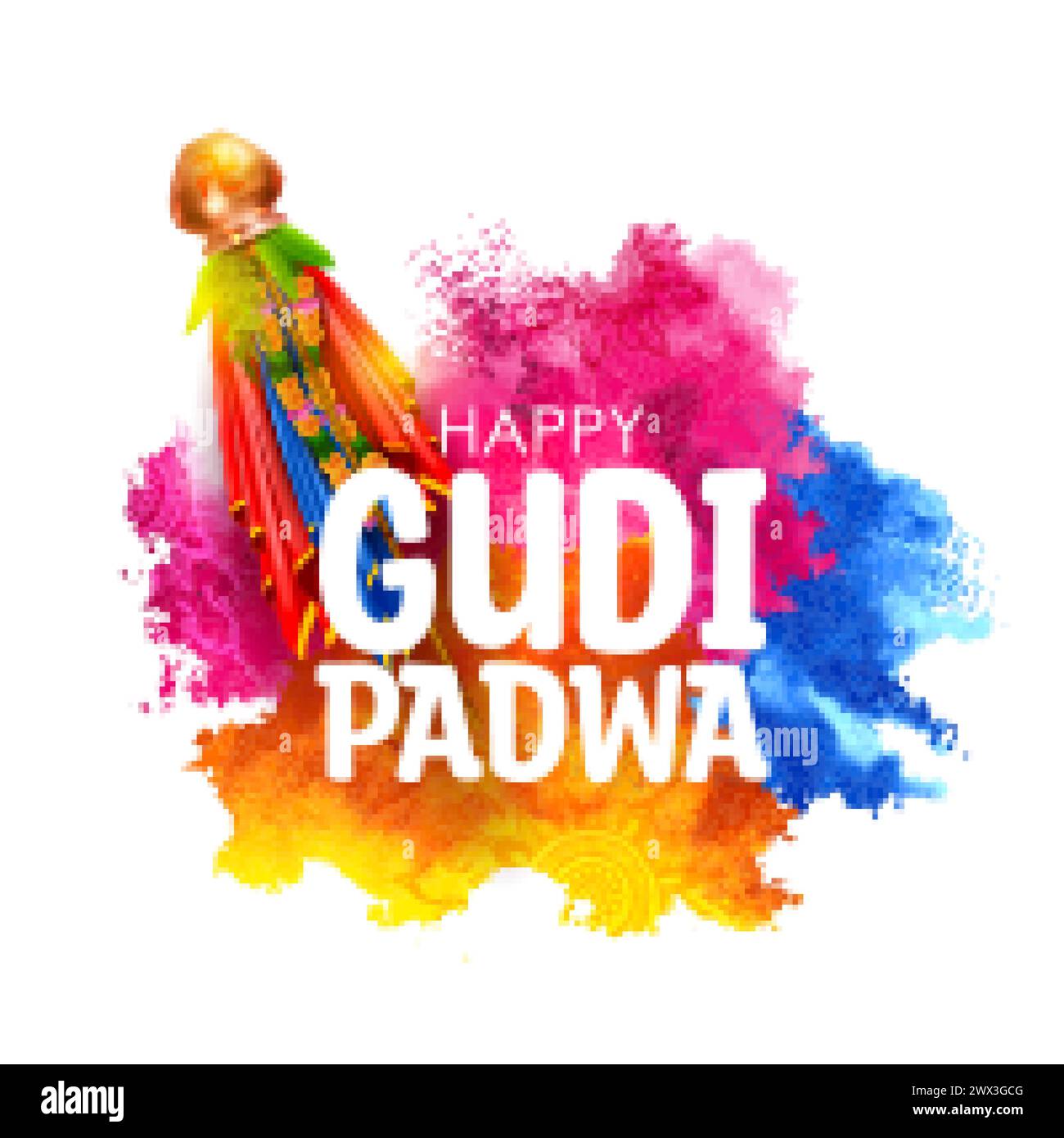 illustration of Gudi Padwa Lunar New Year celebration in Maharashtra of ...