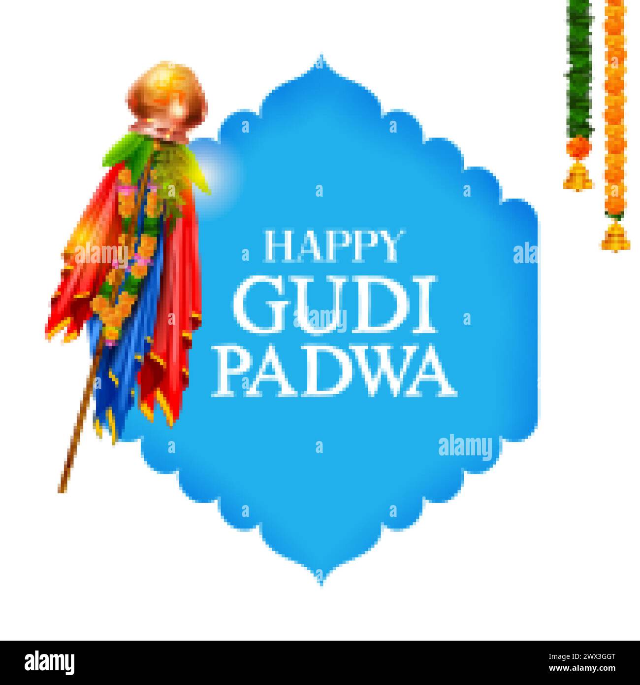 illustration of Gudi Padwa Lunar New Year celebration in Maharashtra of ...