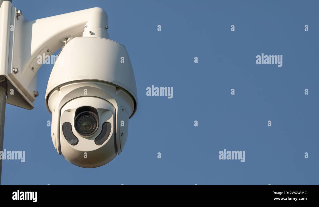 Street Sentinel: Surveillance Camera Guards the Urban Landscape Stock ...