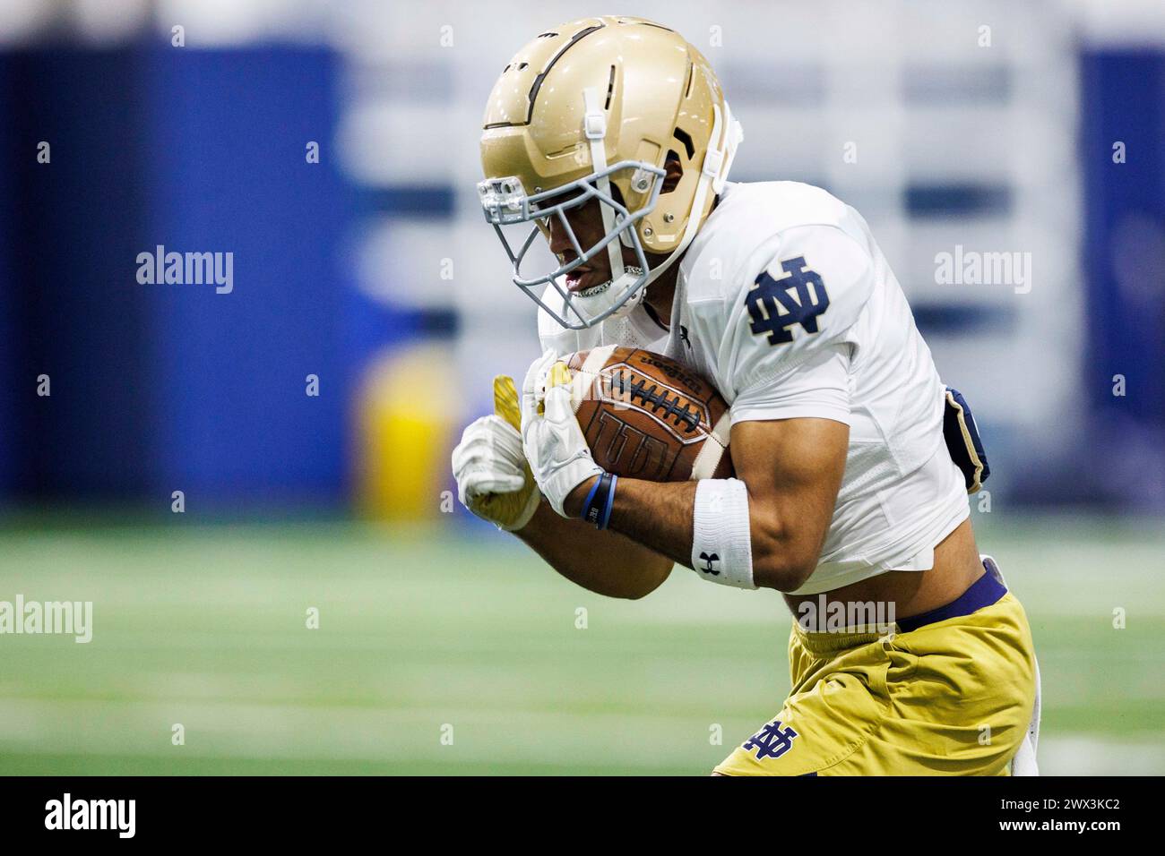 South Bend, Indiana, USA. 27th Mar, 2024. Notre Dame defensive back ...