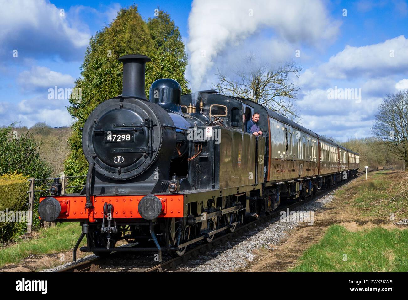 Jinty tank engine number 47208 approaching Irwell Vale Halt on the East ...