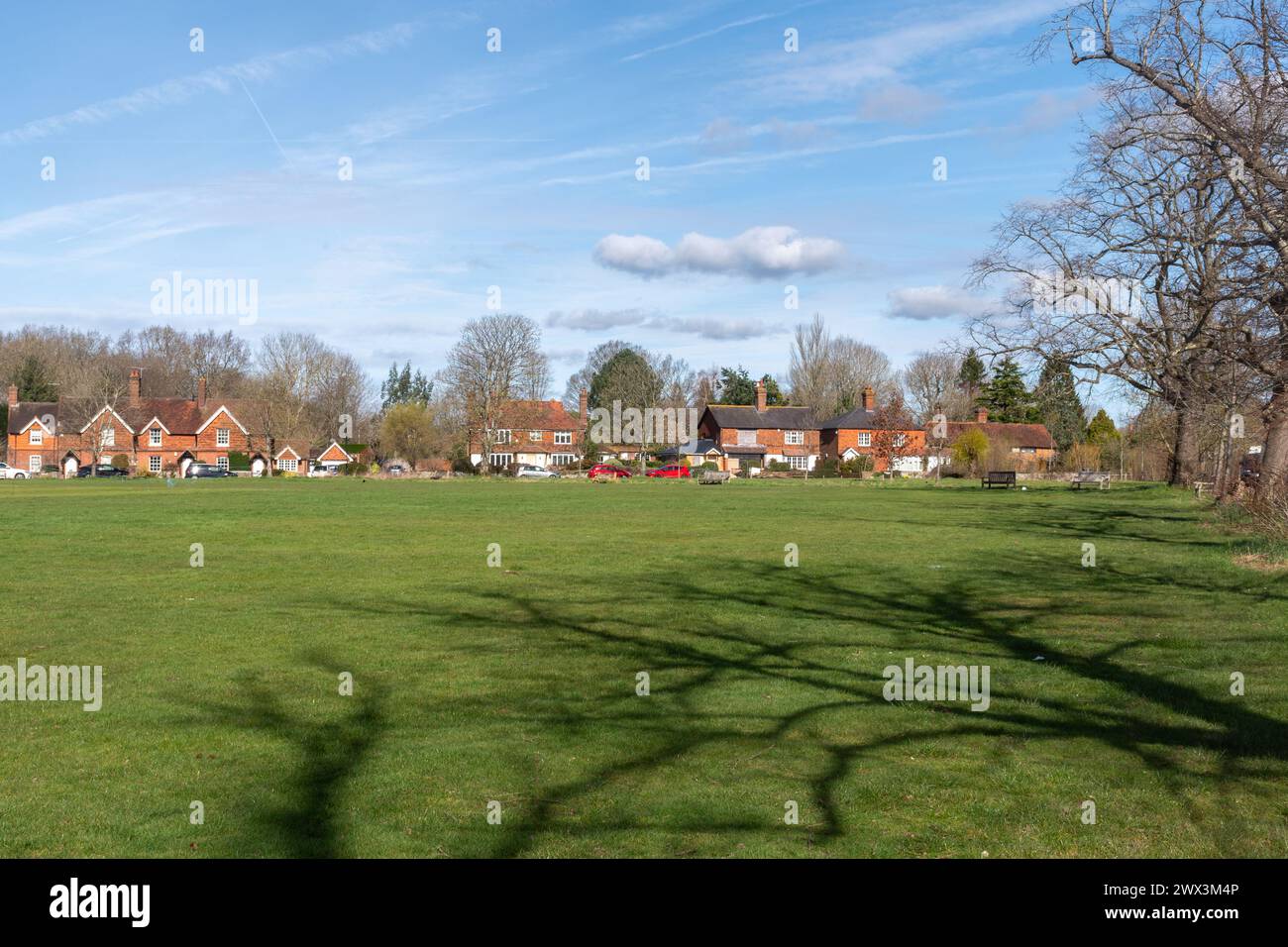 View of Cranleigh village green and houses, Surrey, England, UK Stock ...