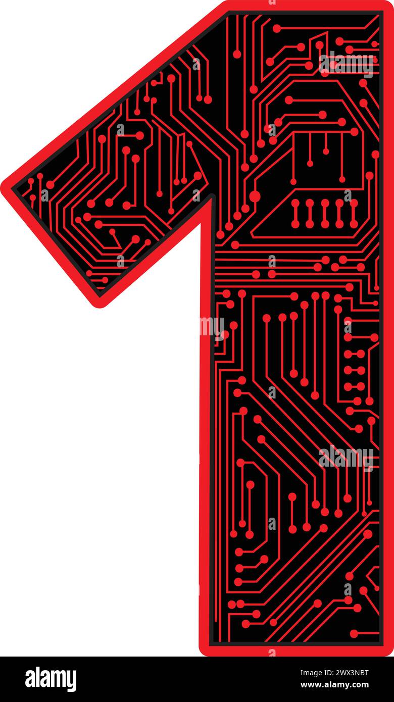 number 1 Circuit Board design on White Background, circuit board design ...