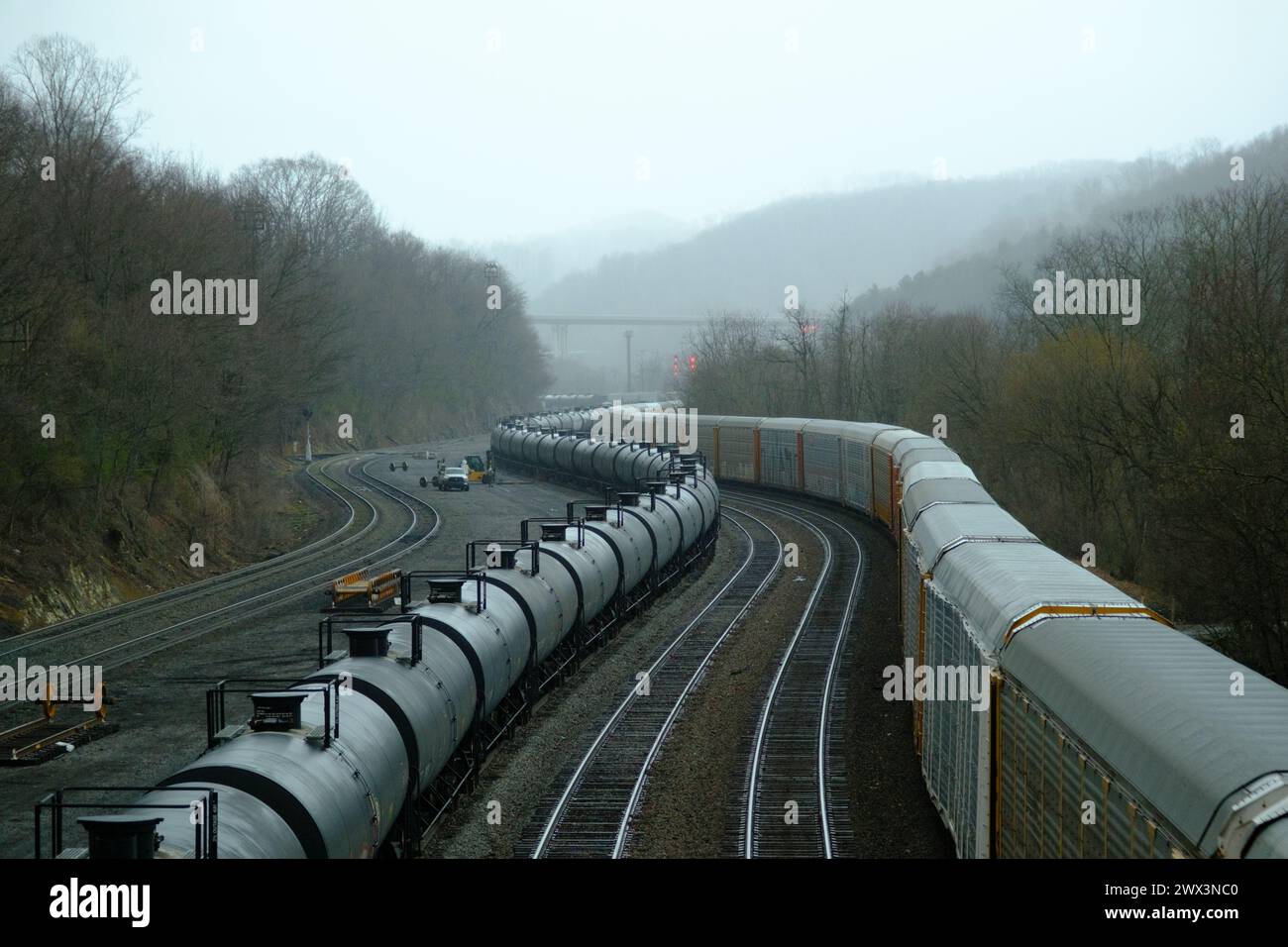 Railroad tracks and mountains in Bluefield, West Virginia Stock Photo ...