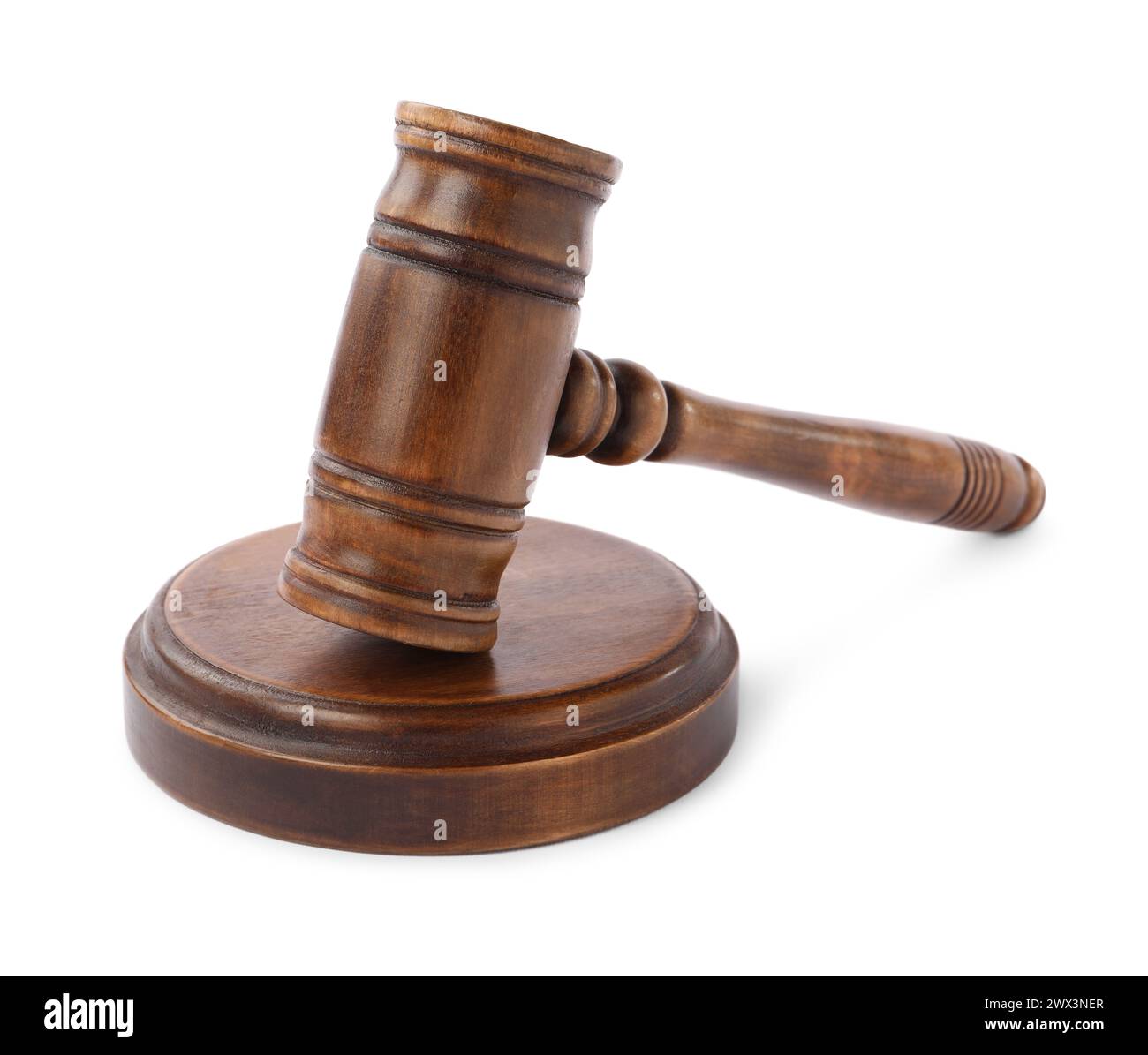 Wooden gavel isolated on white. Small mallet Stock Photo - Alamy