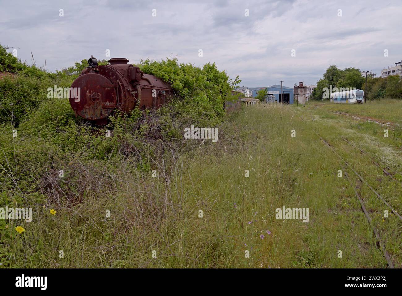 OSE 2-8-2 Steam loco 7115 built by Breda, Italy, abandoned and rusty at ...