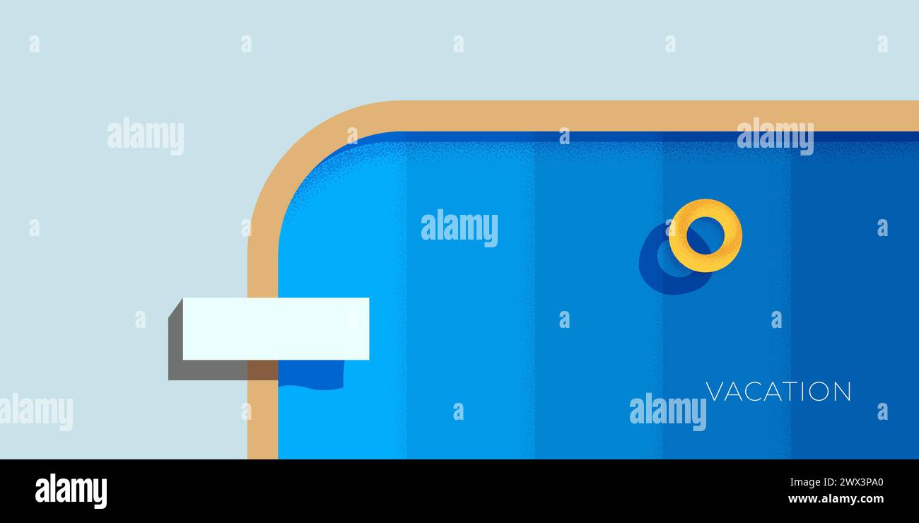 Abstract retro minimal summer travel horizontal banner. Swimming pool ...