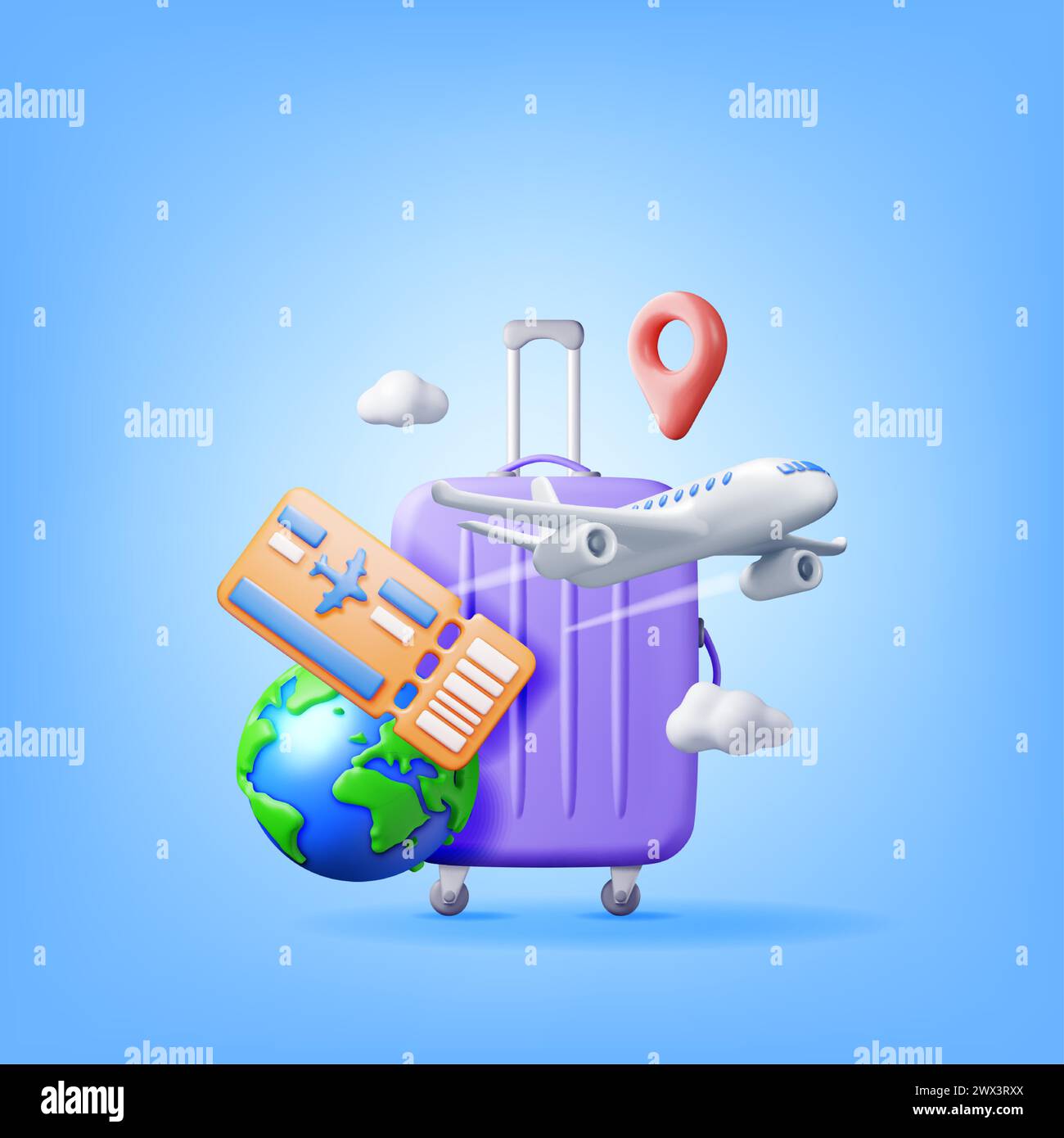 Around the world airline ticket Stock Vector Images - Alamy