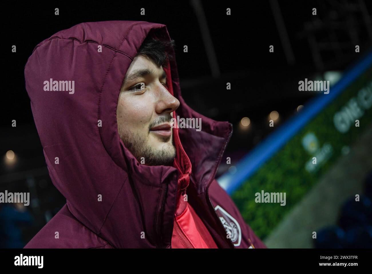 JAMES TRAFFORD ARRIVING AT TURF MORE FOR THE BURNLEY FC V LUTON TOWN AT ...