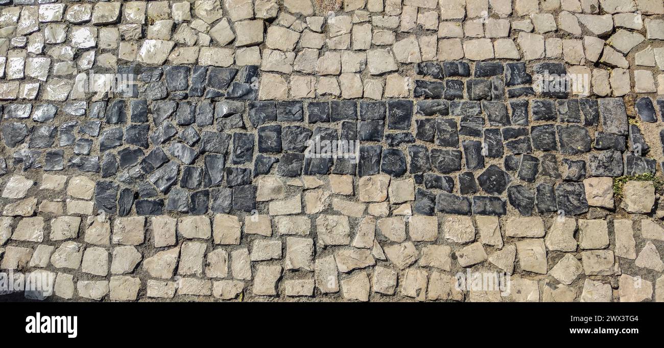 Portuguese pavement flat pieces of stones. Monumental Complex road ...