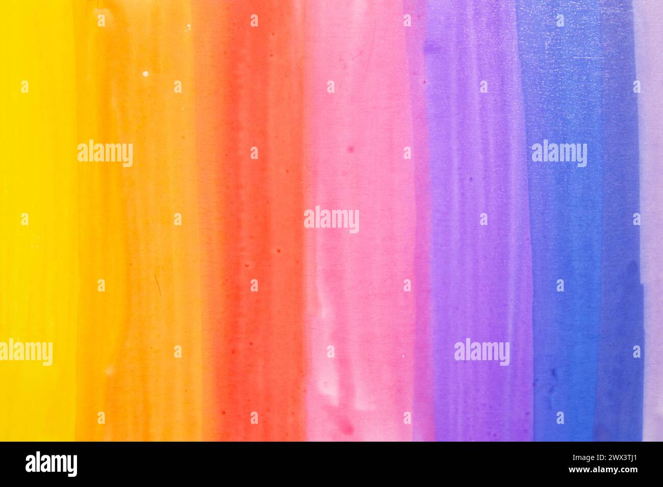 A Abstract blended watercolor Rainbow felt pen colour on paper texture ...