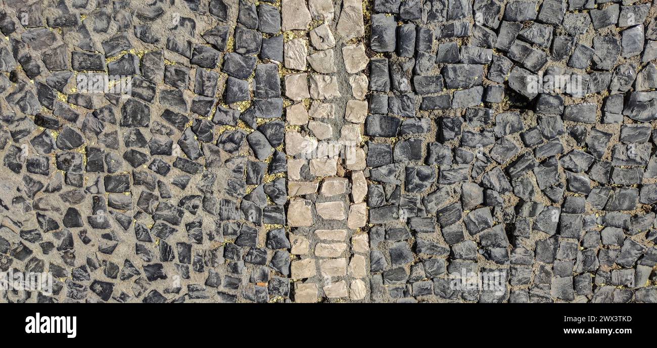 Portuguese pavement flat pieces of stones. Monumental Complex road ...