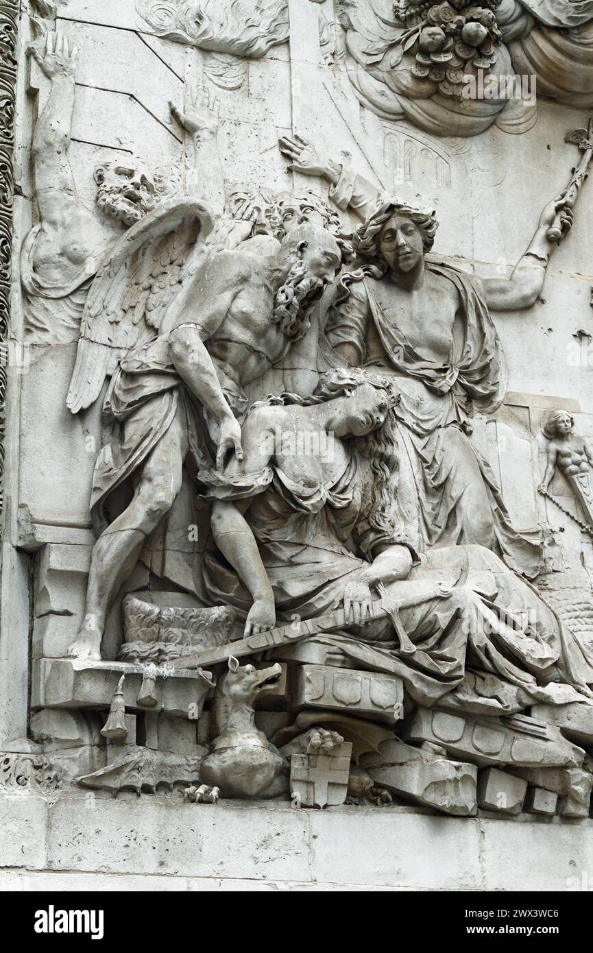 Section Of The Bas Relief Carving Of The Frieze On The Pedestal Of The ...