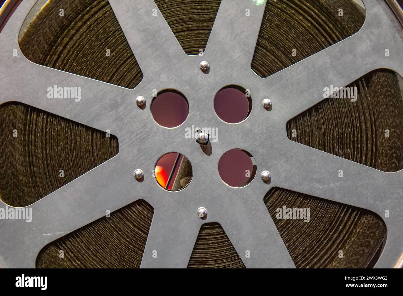 Real 35 mm film projector tape in the old studio Stock Photo - Alamy