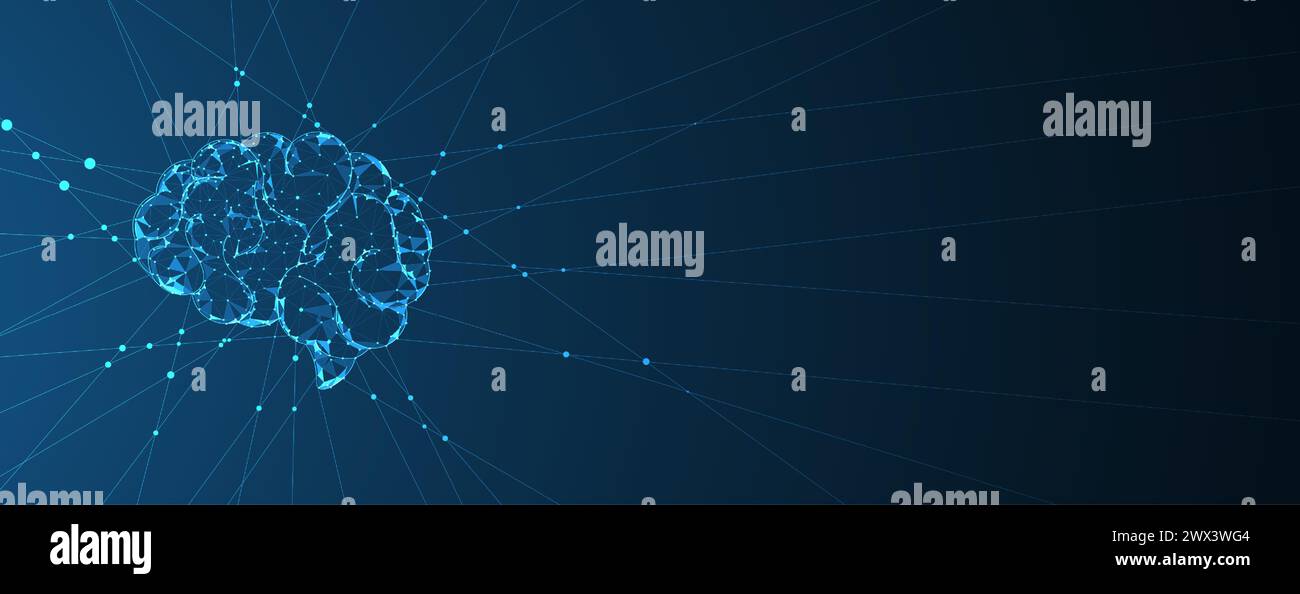 Abstract Artificial intelligence. Cloud computing. Machine learning. Technology web background ...