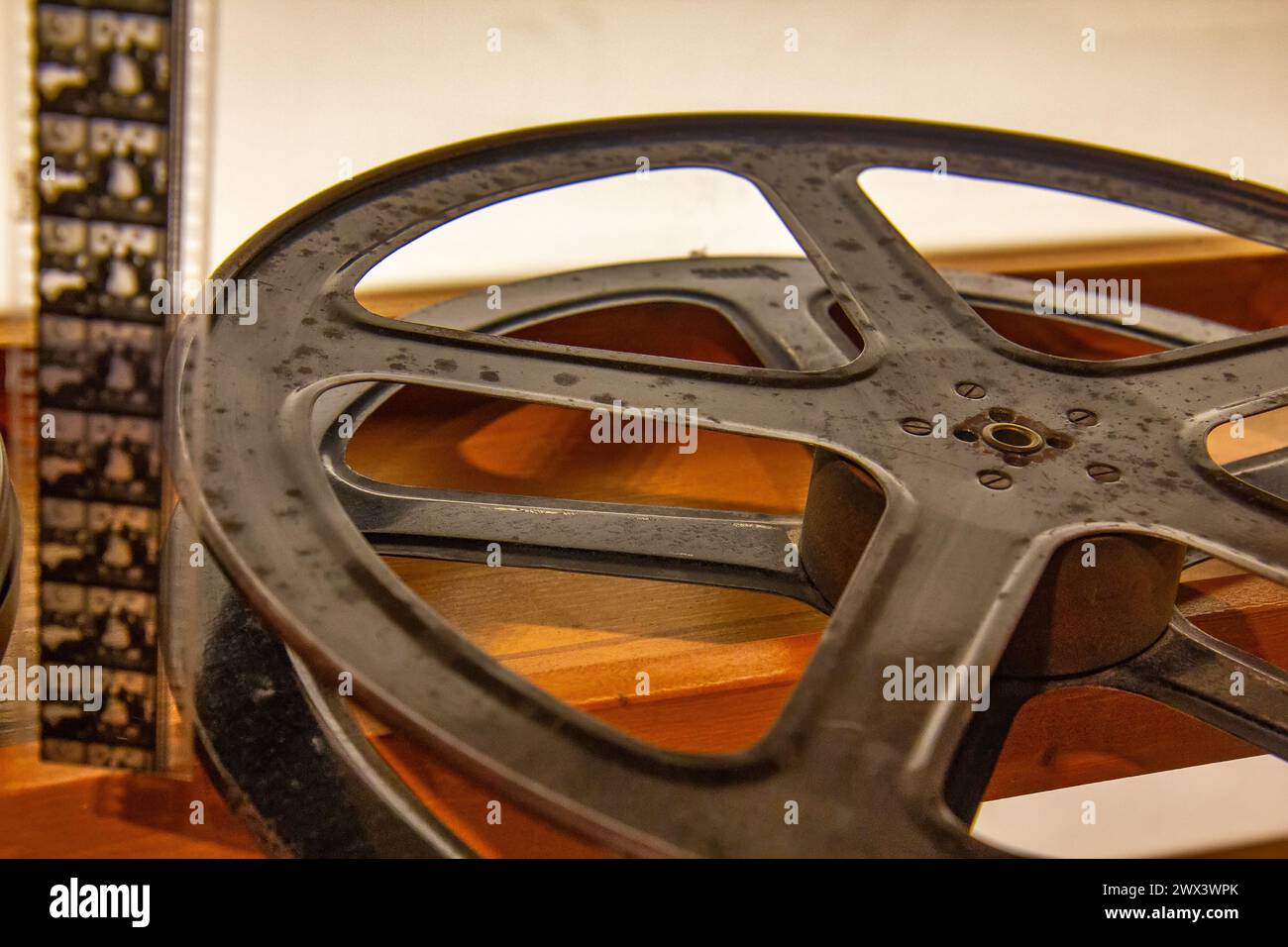 Real 35 mm film projector tape in the old studio Stock Photo - Alamy