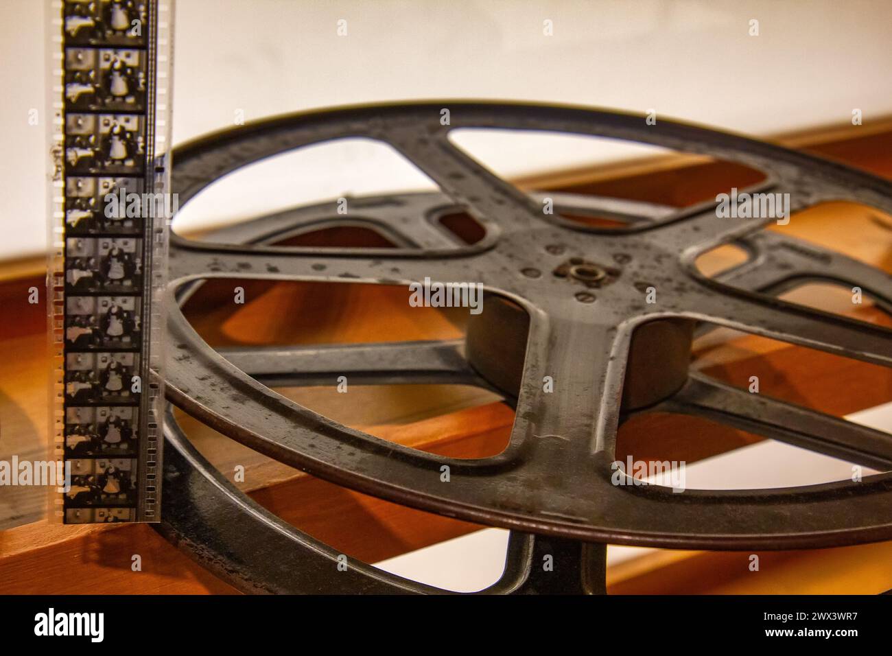 Real 35 mm film projector tape in the old studio Stock Photo - Alamy