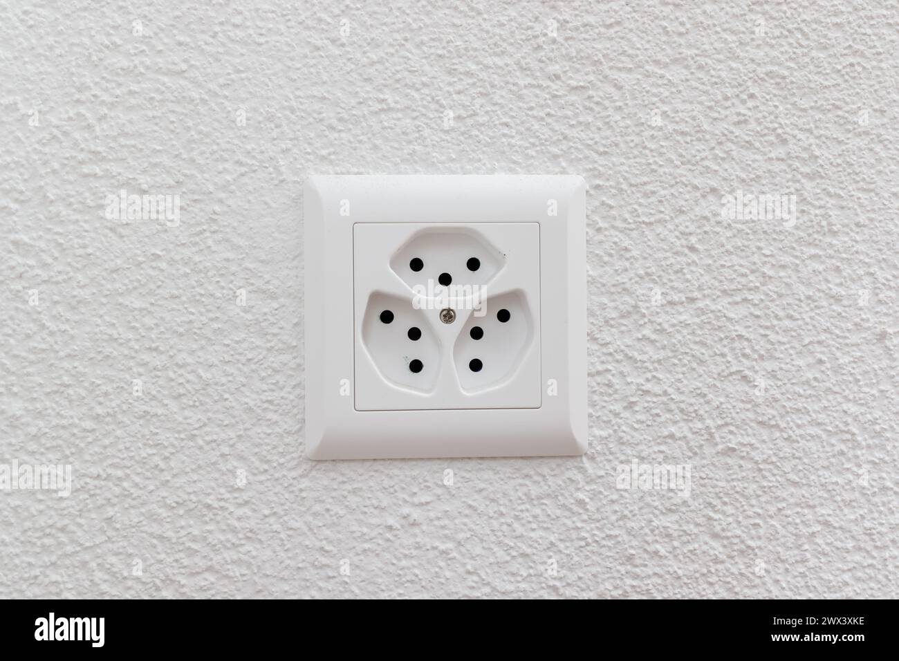 Electrical outlet or socket common in switzerland Stock Photo - Alamy