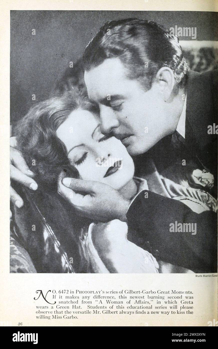 Photograph From A Woman Of Affairs With John Gilbert Kissing Greta