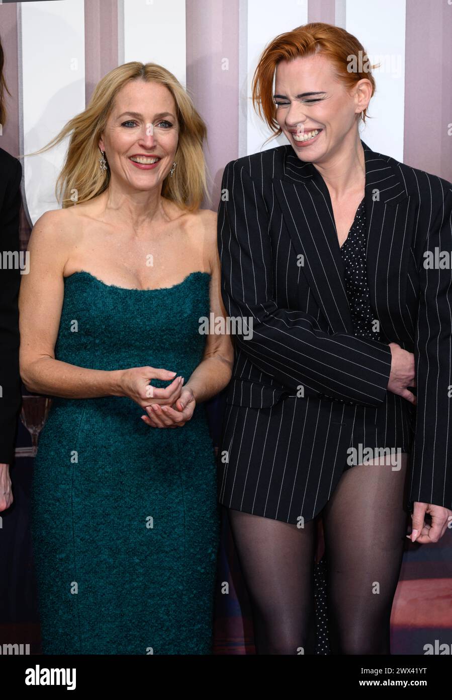 London, UK. March 27th, 2024. Gillian Anderson and Billie Piper ...